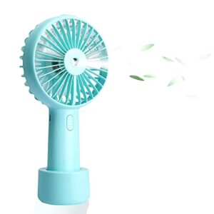 portable hand held misting fan, small personal usb rechargeable battery operated spray fan mister with 20ml water tank mist lash fan quiet 3 speed strong cooling wind for travel office outdoors b