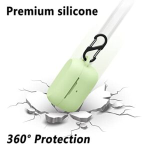 Geiomoo Silicone Case Compatible with Jabra Elite 85t, Protective Cover with Carabiner (Luminous Green)