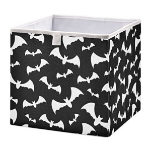 domiking halloween bats storage bins for closet shelves bedroom foldable fabric shelf baskets with sturdy handle organization baskets cubes 11 inch