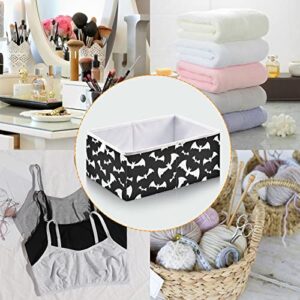 DOMIKING Halloween Bats Storage Bins for Closet Shelves Bedroom Foldable Fabric Shelf Baskets with Sturdy Handle Organization Baskets Cubes 11 Inch