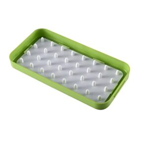 LittleStar Silicone Ice Cube Trays with Press Lid Ice Makers Mold with Container & Scoop 64Pcs x0.95 inch Small Square Ice Cubes for Whisky Chingling Cocktail and Milk Tea (Green)