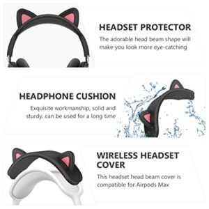 EXCEART Headphone Headband Covers Cat Ear Headset Headband Protector Silicone Headband Cushions Compatible for AirPods Max ( Black )