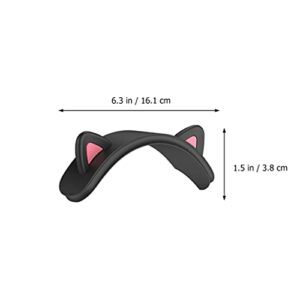 EXCEART Headphone Headband Covers Cat Ear Headset Headband Protector Silicone Headband Cushions Compatible for AirPods Max ( Black )