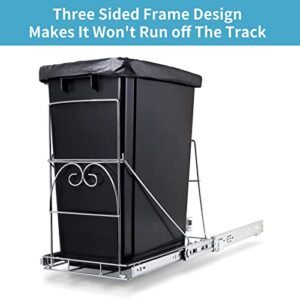 Pull Out Trash Can Under Cabinet, Under Sink Adjustable Pull Out Shelf for Kitchen Trash Can, Fit for Most 7-11 Gallon Garbage Can (Trash Can Not Included)