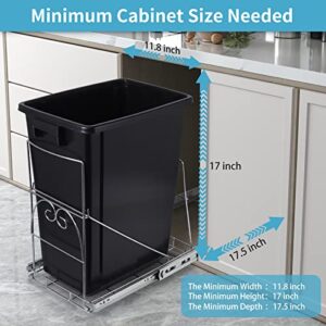 Pull Out Trash Can Under Cabinet, Under Sink Adjustable Pull Out Shelf for Kitchen Trash Can, Fit for Most 7-11 Gallon Garbage Can (Trash Can Not Included)