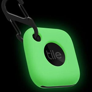 Geiomoo Silicone Case Compatible with Tile Mate 2022, Protective Cover with Carabiner (Luminous Green)