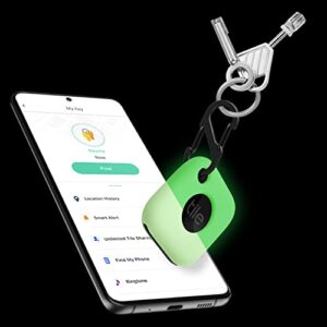 Geiomoo Silicone Case Compatible with Tile Mate 2022, Protective Cover with Carabiner (Luminous Green)