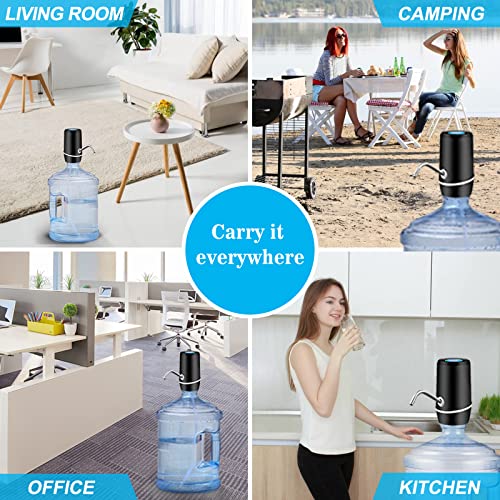 5 Gallon Water Dispenser, Electric Drinking Water Pump Automatic Portable Water Jug Pump for 5 Gallon Bottle - Black