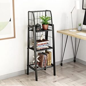 DOORXIFO Modern Industrial Bookcase Freestanding,Heavy Duty Metal Black Bookshelves Organizer for Bedroom Home Office,Black Storage Rack Book Rack.