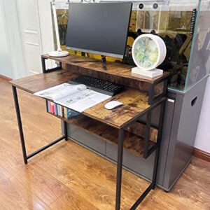 HAISEN Computer Desk with Shelf and Monitor Stand (XL)