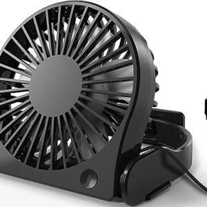 PELANZENHAU Small Table Fan - USB Powered Mini Desk Fan with 3 Powerful Speed & 360° Collapsible, Portable Little Cooling Fan Folding and Tilt Design for Travel Dorm RV Office Camping Bedroom