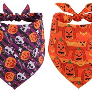 2 Pack Dog Bandana Halloween, Triangle Bibs Scarf for Halloween, Holiday Pet Neckerchief for Dogs Pets