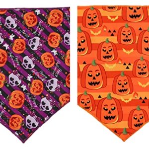 2 Pack Dog Bandana Halloween, Triangle Bibs Scarf for Halloween, Holiday Pet Neckerchief for Dogs Pets