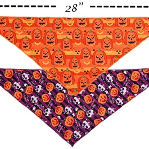 2 Pack Dog Bandana Halloween, Triangle Bibs Scarf for Halloween, Holiday Pet Neckerchief for Dogs Pets