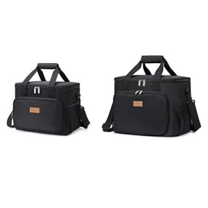 lifewit large lunch bag soft cooler bag cooling tote for adult men women, 15l/24l, black