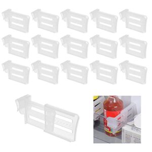 Fridge Divider, 16 Pack Refrigerator Door Organizer, Drawer Adjustable Separators, Expandable From 2.5-4.3 Inches, for Home Kitchen Office Supplies Tidy, Clear