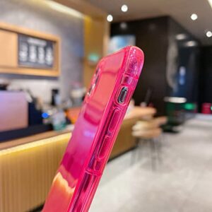 OWLSTAR Compatible with iPhone 11 Pro Max Case, Cute Neon Clear Soft Phone Case for Women and Girls, Flexible Slim TPU Shockproof Transparent Bumper Protective Cover (Hot Pink)