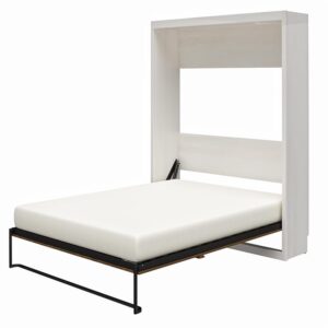 Atlin Designs Transitional Wood Full Murphy Wall Bed in Ivory Oak