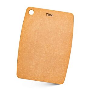 tiilan wood fiber cutting board - dishwasher safe, natural color, 11.7 x 8.4 inch