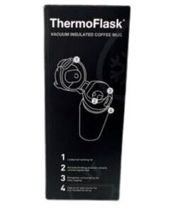 ThermoFlask Travel 17oz Vacuum Insulated FlipLock Mugs - 2pack- Grey and Onyx