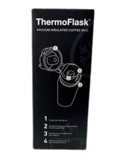 ThermoFlask Travel 17oz Vacuum Insulated FlipLock Mugs - 2pack- Grey and Onyx