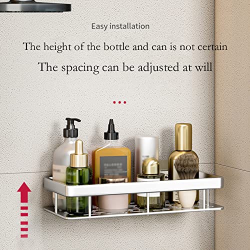 XUnion Shower Caddy Shelf Organizer Rack, Bathroom Shelf Organizer Shower Caddy Kitchen Spice Rack Wall Mounted No Drilling,Rustproo, Slilver Tw5 (llh2b220624LXN220610082A)