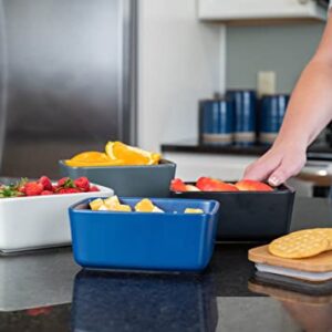 Nat & Jules Matte Black 6.5 x 4 Ceramic and Bamboo Butter Dish With Knife Lid