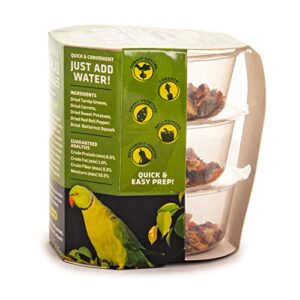 Fluker's Salad Singles All Natural Veggie Bird Mix - Just Add Water, Each Pack Makes 2oz of Food, Great for Parakeets, Cockatiels, Conures, and Parrots, 3 Pack 0.65oz