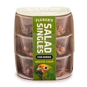 Fluker's Salad Singles All Natural Veggie Bird Mix - Just Add Water, Each Pack Makes 2oz of Food, Great for Parakeets, Cockatiels, Conures, and Parrots, 3 Pack 0.65oz