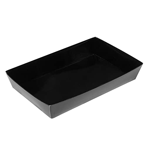 Restaurantware Matsuri Vision Rectangle Black Paper Medium Sushi Tray - 8" x 5" x 1 1/2" - 100 count box