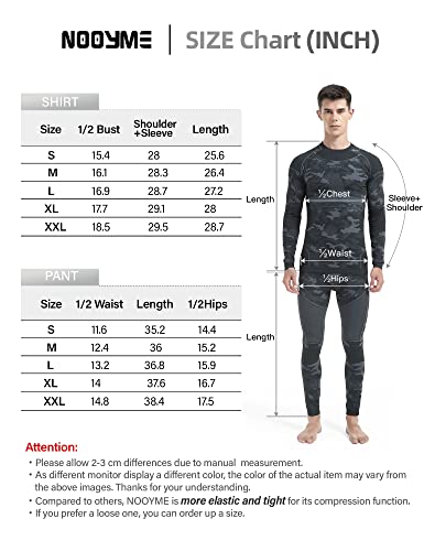 NOOYME Thermal Underwear for Men Long Johns for Men, Base Layer Men for Cold Weather Camouflage