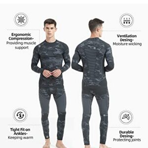 NOOYME Thermal Underwear for Men Long Johns for Men, Base Layer Men for Cold Weather Camouflage