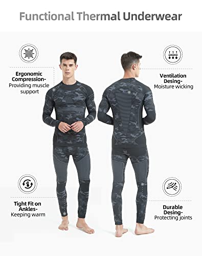 NOOYME Thermal Underwear for Men Long Johns for Men, Base Layer Men for Cold Weather Camouflage