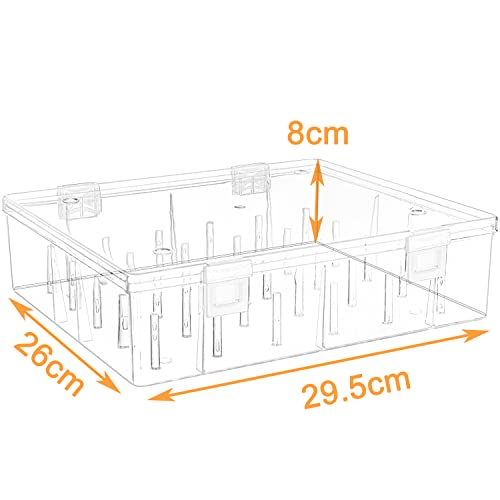 New brothread Pack of 2 Tall and Clear Storage Box/Organizer for 2x30 Home Embroidery&Cotton Thread Spools Compatible with Tall Thread Spools from Isacord/Floriani/Madeira/Glide/RA/Connecting Thread