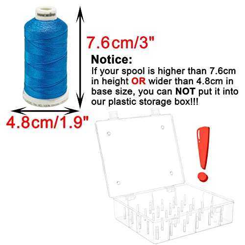 New brothread Pack of 2 Tall and Clear Storage Box/Organizer for 2x30 Home Embroidery&Cotton Thread Spools Compatible with Tall Thread Spools from Isacord/Floriani/Madeira/Glide/RA/Connecting Thread