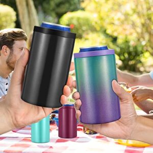 Can Cooler for 12oz Standard Can/Bottle Cooler, Stainless Steel, Dishwasher Safe, Double-Wall Insulated Can Sleeve for Standard Size 12oz Beer/Drinking Can Cooler Bottle (Purple Green)