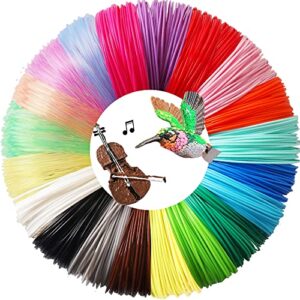 ttyt3d 3d pen filament pla refills 20 colors, 16 ft per color total 320 ft 1.75mm filament for 3d pen with 2 finger caps, compatible with mynt3d scrib3d 3d printing pen, not support for 3doodler pen