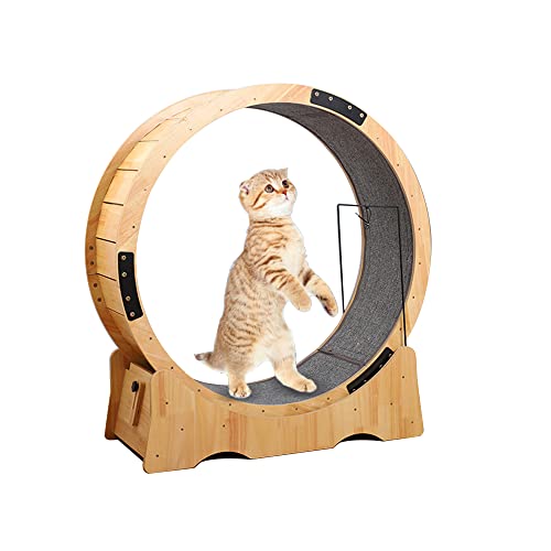 100x39x92cm Silent Pet Treadmill, Wooden Spinner Exercise Wheel Running Wheel, Cat Climbing Frame Weight Loss Device