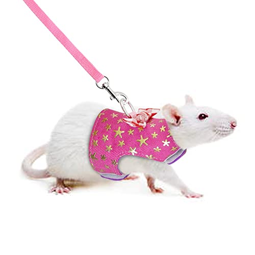 Generic Small Pet Rabbit Harness Vest and Leash Set for Ferret Guinea Pig Bunny Hamster Rabbits Puppy Kitten Bowknot Chest Strap Harness (Color : B, Size : Small)