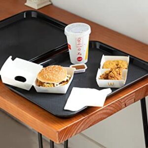 Aebeky Plastic Cafeteria Trays,Fast Food Serving Trays,13"X17",Set of 6 (Black)