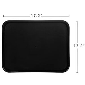 Aebeky Plastic Cafeteria Trays,Fast Food Serving Trays,13"X17",Set of 6 (Black)