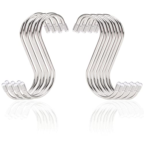 15 Piece 4.3 Inch S Hooks Hanging Stainless Steel Metal Hangers Hooks for Heavy Duty - Large