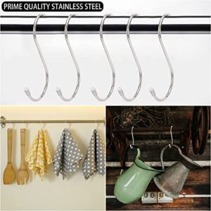 15 Piece 4.3 Inch S Hooks Hanging Stainless Steel Metal Hangers Hooks for Heavy Duty - Large