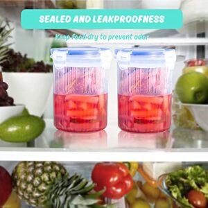 Pickle Storage Container, Plastic Pickle Jar With Strainer Insert, Transparent Pickle Container Tongs, Leaks-Proof and Lock It Lid, for Airtight Food Storage Cucumbers, Jalapenos, Pickles(1Pack)