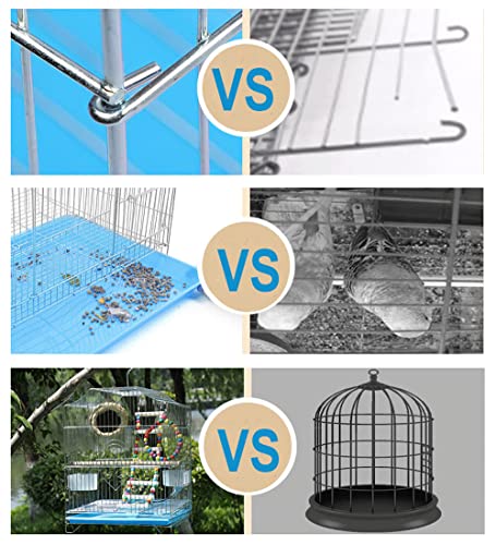 Parakeet Bird Cage, Wire Birdcage Hanging Bird House with Bird Feeder Waterer and Stand, Bird House Accessories for Budgie Parakeets Finches Canaries Lovebirds Small Parrots Cockatiels