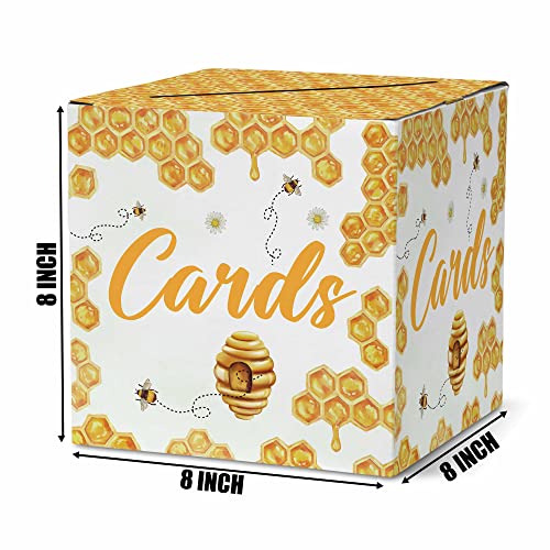 Lesixur 8”Card Box, Bumble Bee Cards Receiving Box, For Birthday, Wedding, Bridal or Baby Shower, Engagement, Retirements, Graduation, Money Box Holder, Party Favor, Decorations, 1 pte (Cabox010