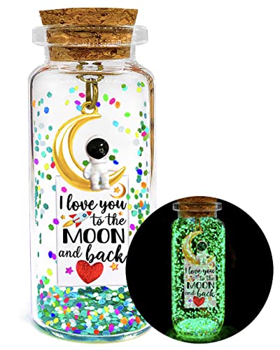 Anniversary Glow I Love You to the Moon and Back Message in a Bottle Presents Cute Romantic Gifts for Him Her Boyfriend Girlfriend Husband Wife Couples Fun Birthday Christmas Present Valentines Gift