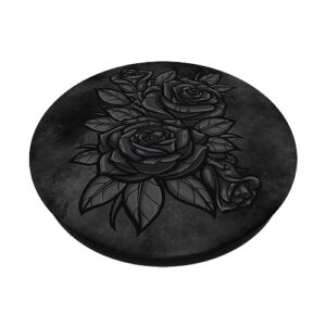 Cute Black Roses Flower Pattern Black Roses Silhouette PopSockets Standard PopGrip