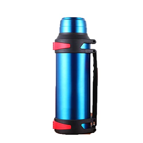 Thermos Cup 1200-4000ML Large Thermos Bottle Vacuum Flasks Stainless Steel Hydro Insulated Water Thermal Cup With Strap 48 Hours Insalation Thermos Coffee Cup (Color : 4000ML, Size : 1 PCS Blue)