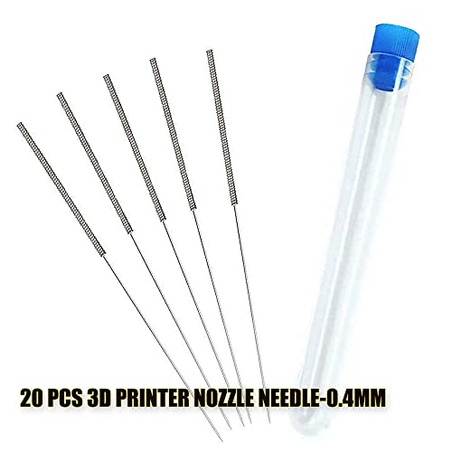 3D Printer Nozzle Cleaning Needles Kit-0.4mm 20 PCS Stainless Steel 3D Printer Nozzle Cleaner Needle Tool Kit, 3D Printer Parts & Accessories